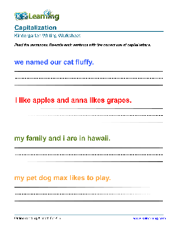 Capitalization Kindergarten Worksheets – TheWorksheets.CoM ...