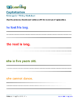 Capitalization Kindergarten Worksheets – TheWorksheets.CoM ...