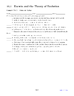 Darwin Worksheets – TheWorksheets.CoM – TheWorksheets.com