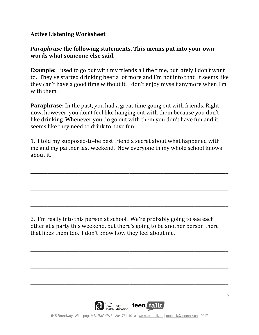 Active Listening Worksheets – TheWorksheets.CoM – TheWorksheets.com